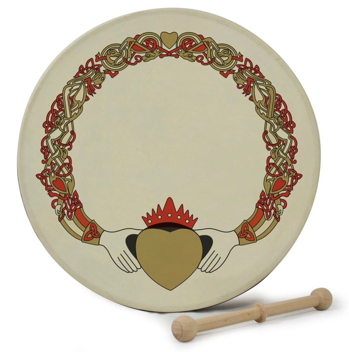 12" Bodhran Claddagh Pack | Complete Irish Drum Set – The Celtic Gift Store