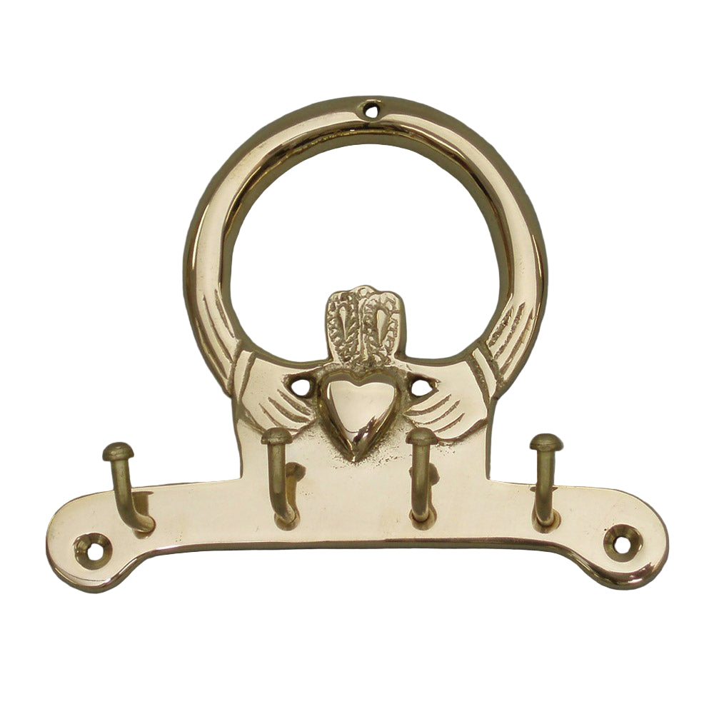 Claddagh Key Holder | Solid Brass Wall Hook – The Celtic Gift Store