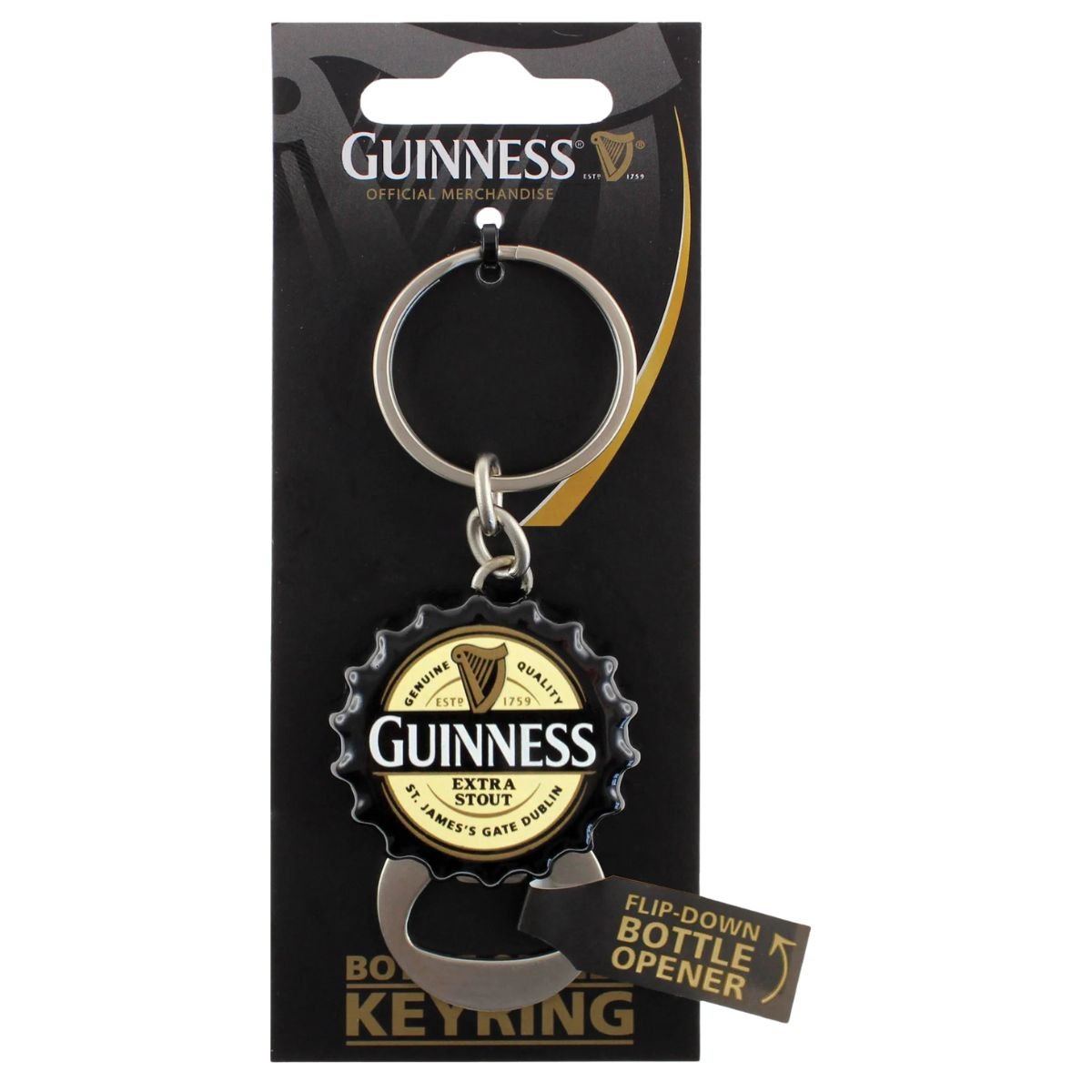 Guinness Bottle Opener Keyring | Flip Down – The Celtic Gift Store