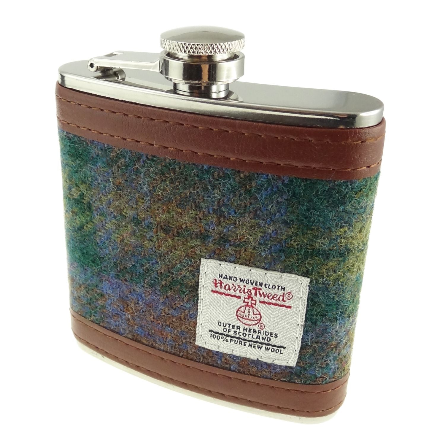 Scottish Hip Flask | Skye Tartan Harris Tweed – The Celtic Gift Store