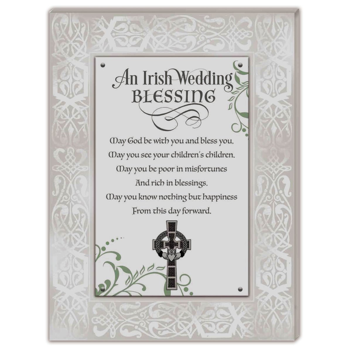 Celtic Wedding Plaque | Lace-Effect Blessing – The Celtic Gift Store