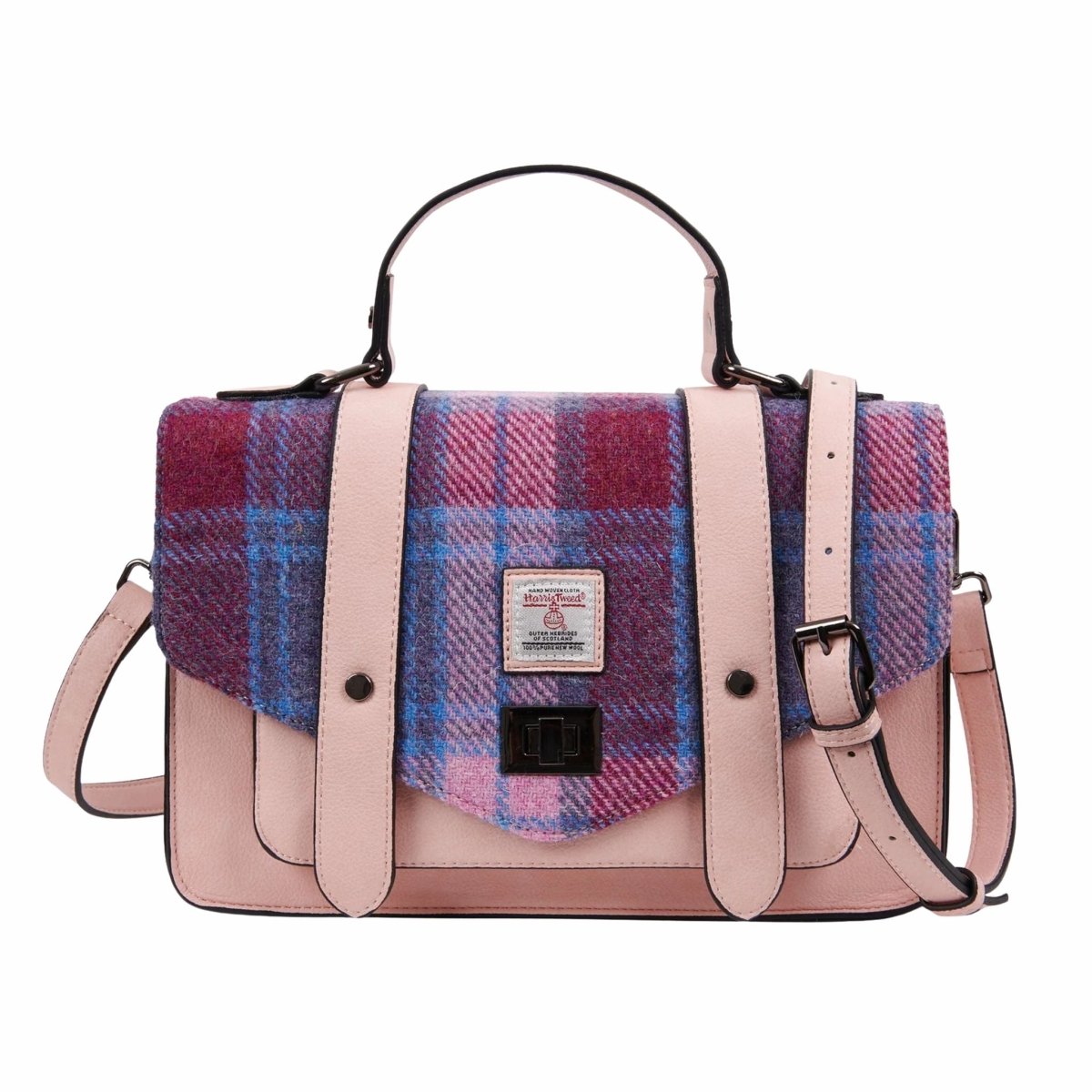 Pink/Blue Tartan Large Satchel | Harris Tweed Bag – The Celtic Gift Store