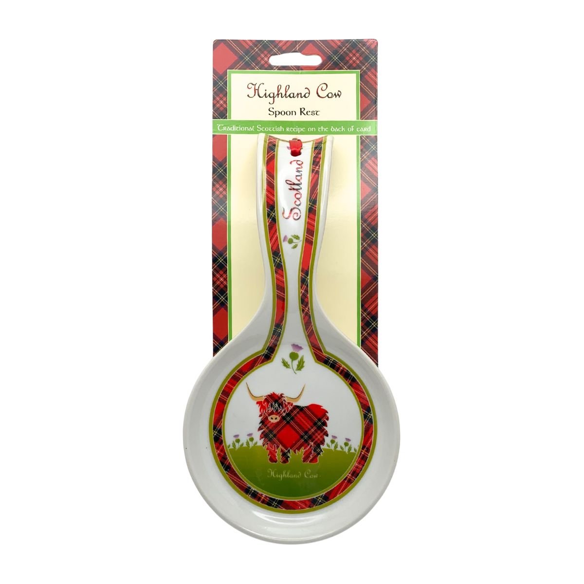 Highland Cow Spoon Rest | Scottish Tartan – The Celtic Gift Store