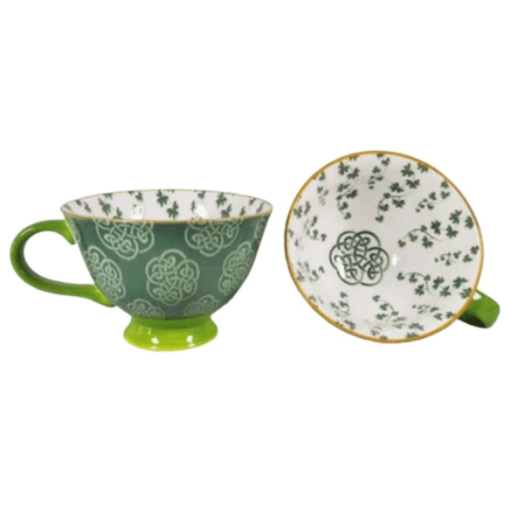 Shamrock Latte Cup | Irish Blessing Design – The Celtic Gift Store