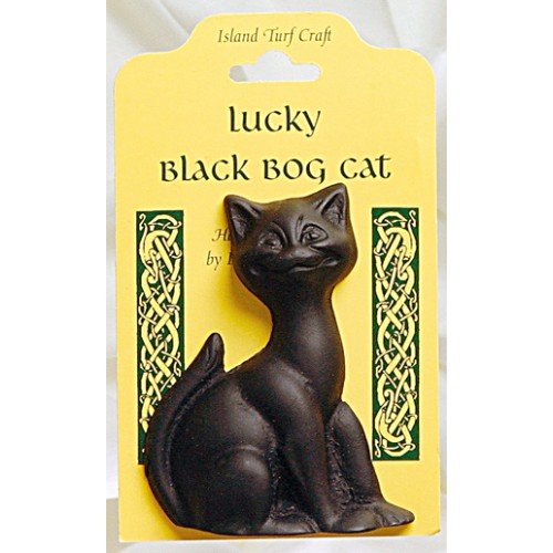 Small Black Bog Cat | Irish Luck Charm in Turf – The Celtic Gift Store