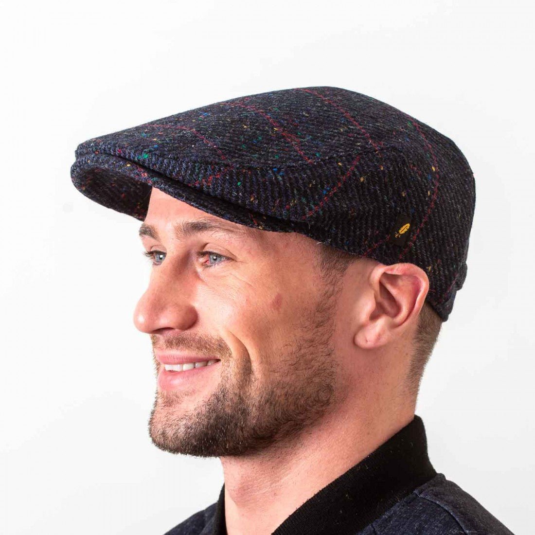 Navy Check Dubliner Cap | Double-Stitched Irish Tweed – The Celtic Gift ...