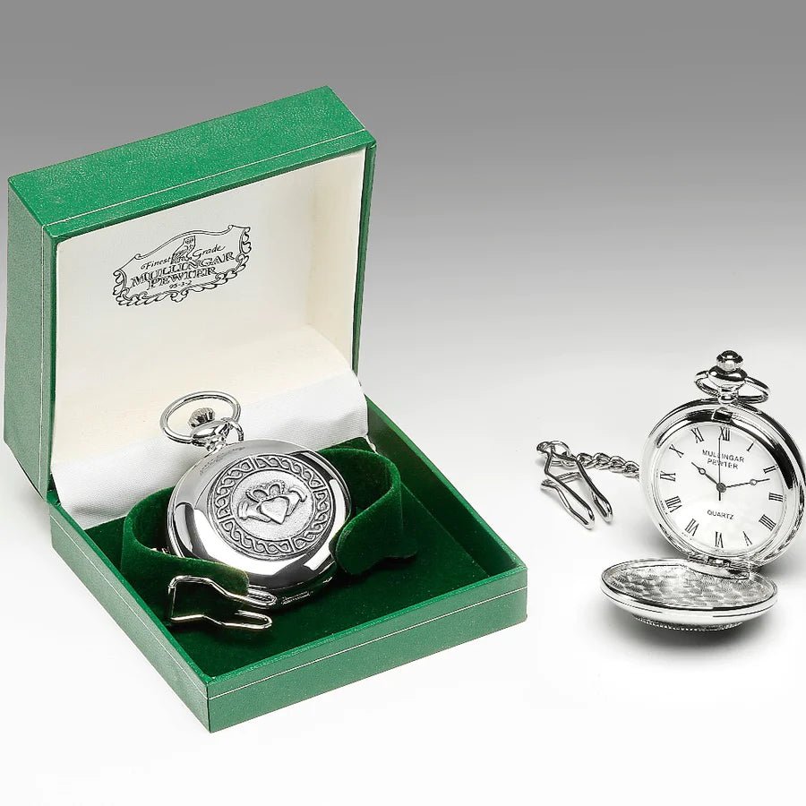 Claddagh Pocket Watch | Irish Love Symbol Necklace – The Celtic Gift Store